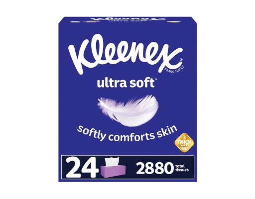 Kleenex Ultra Soft Facial Tissues 3-Ply 120 Count 24 pack
