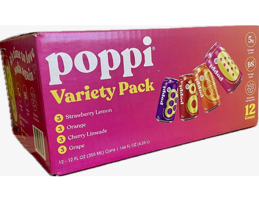Poppi Soda Cans Variety Pack 12 fl oz (18-pk)