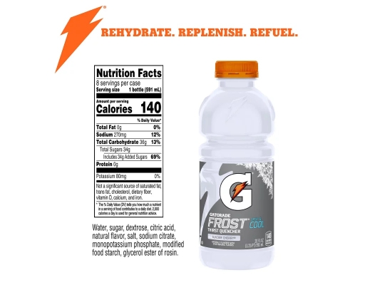 Gatorade Thirst Quencher Drinks Frost 20 fl oz (24-pk)