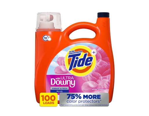 Tide with Ultra Downy Liquid Laundry Detergent, April Fresh Scent, 100 ...