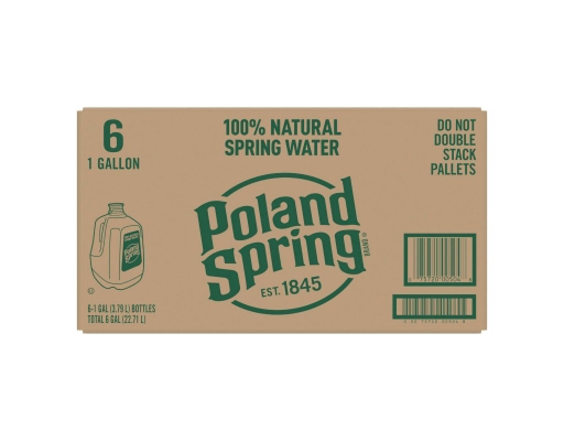 Poland Spring 100% Natural Spring Water, 1 gal., 6 pack