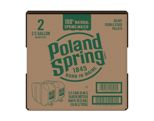 Poland Spring 100% Natural Spring Water, 2.5 gal., 2 pack