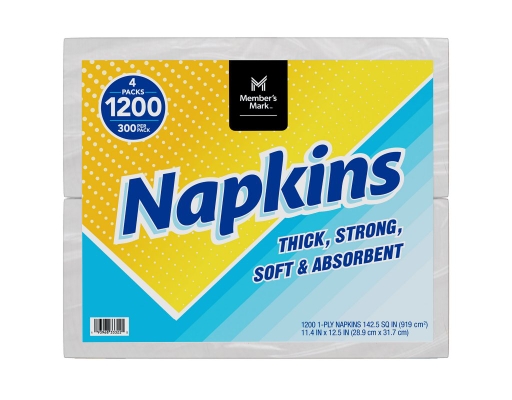 Member's Mark 1-Ply Napkins 300 ct (4-pk)