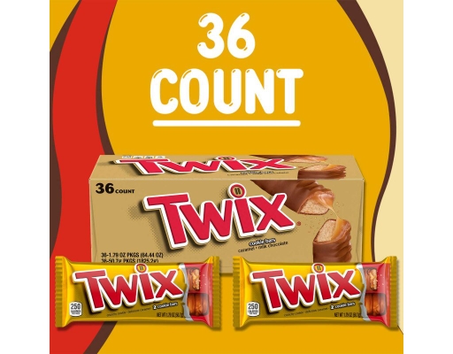 Twix Full Size Caramel Cookie Chocolate Bars 1.79 oz (36-pk)