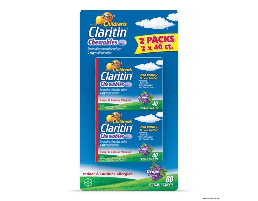 Claritin Children's Non-Drowsy 5mg Loratadine Chewable Tablets