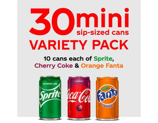 Coca-Cola Mini Soda Cans Variety Pack 7.5 fl oz (30-pk)