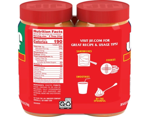 JIff Creamy Peanut Butter 48 oz (2-pk)