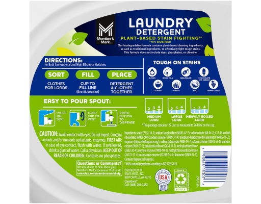 Member's Mark Plant Based Liquid Laundry Detergent, Lavender, 127 loads ...