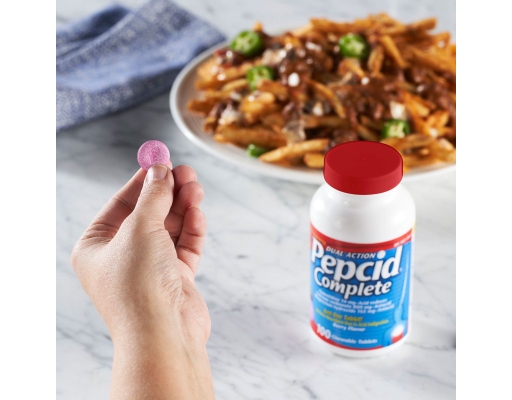 Pepcid Complete Dual Action Acid Reducer Chewable Tablets Berry