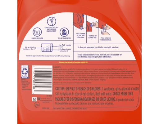 Tide Ultra Concentrated Liquid Laundry Detergent Original 170