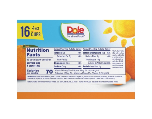 mandarin serving size