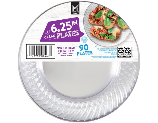 Member's Mark Clear Plastic Plates, 6.25" 90 ct.