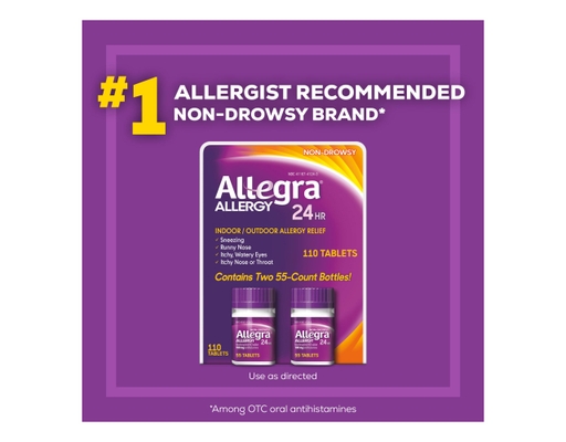 Allegra 180mg Allergy Non-Drowsy Tablets 55 ct (2-pk)