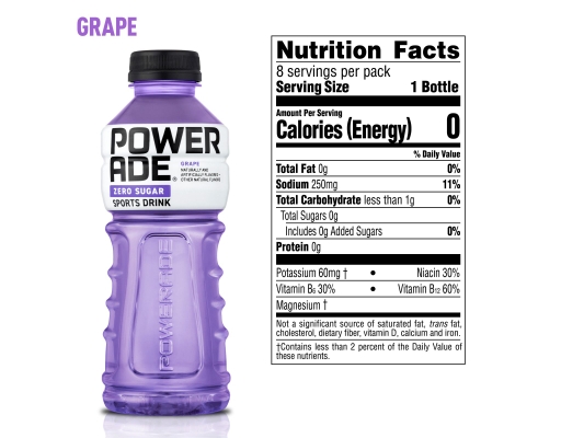 powerade zero sizes