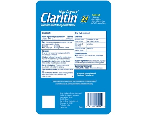 Claritin Non-Drowsy 10mg Loratadine Tablets Variety Pack 115 c