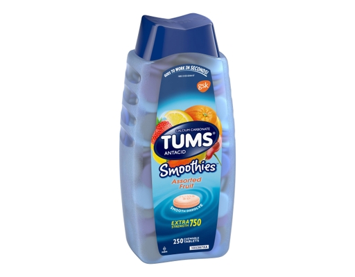 Tums Extra Strength Antacid Chewable Tablets Smoothies 250 ct