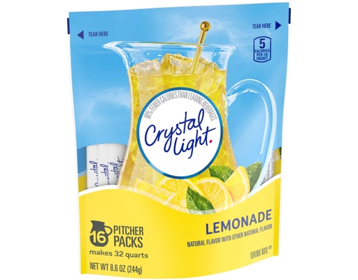 Crystal Light Drink Mix Packets, Lemonade, 16 ct
