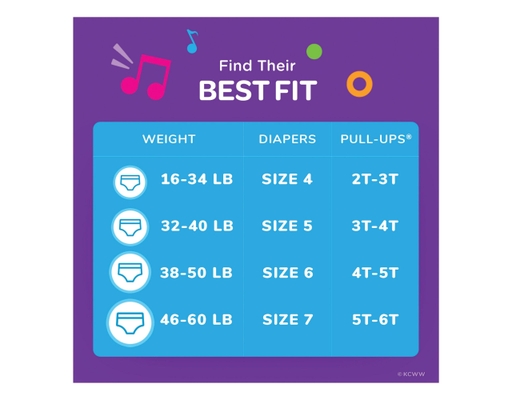 pull up diaper sizes