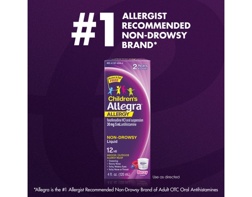 Allegra Children's Allergy Non-Drowsy Liquid Berry 4 fl oz (3-
