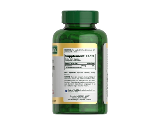Nature's Bounty High Absorption 240mg Magnesium Glycinate Capsul