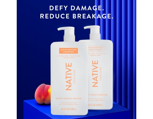 Native Sweet Peach & Nectar Shampoo & Conditioner, 34 fl. oz., 2 pack