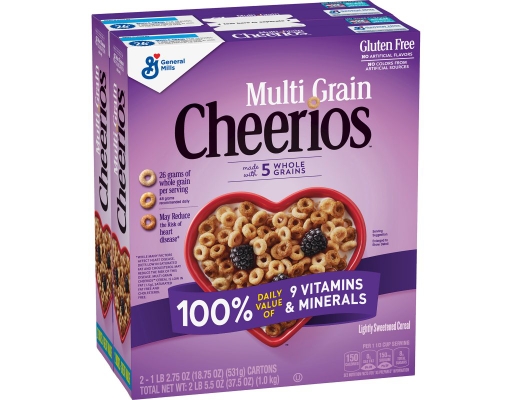 Cheerios Multi-Grain Gluten-Free Breakfast Cereal 18.75 oz., 2 pack