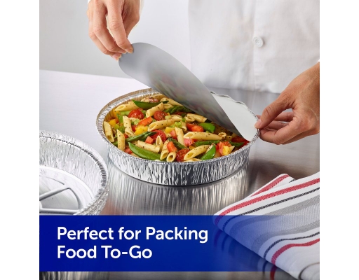 Reynolds 9" Round Foil Take Out Containers with Lids, 20 count