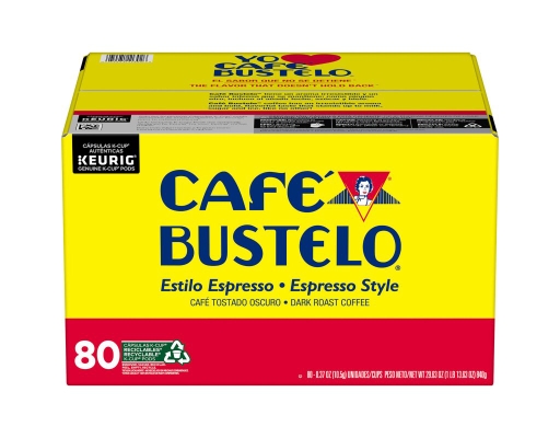 Cafe Bustelo Coffee Espresso Style Pods, Dark Roast, 80 count