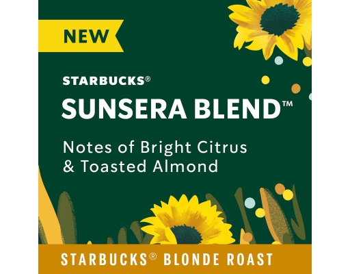 Starbucks Blonde Roast Coffee Pods, Sunsera Blend, 72 count