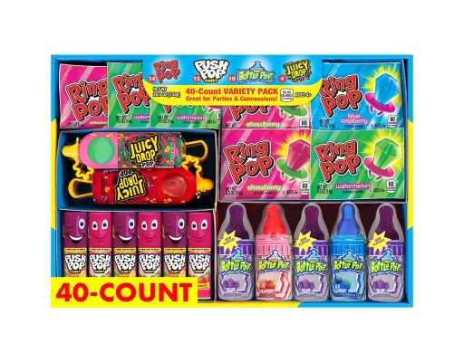 Ring Pop Bazooka Candy, Variety Pack, 40 count