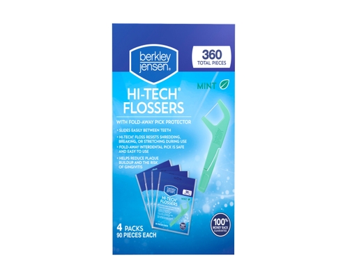 Berkley Jensen Hi-Tech Flossers Mint 90 ct (4-pk)