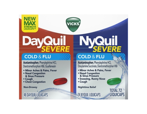 Vicks Severe Cold & Flu Relief Liquicaps Combo-pk Variety Pack