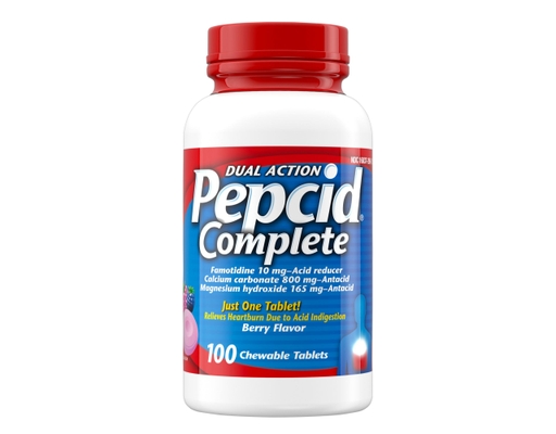 Pepcid Complete Dual Action Acid Reducer Chewable Tablets Berry