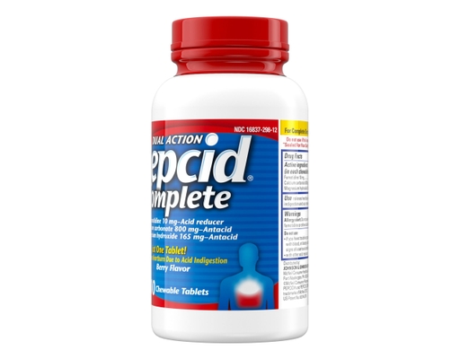Pepcid Complete Dual Action Acid Reducer Chewable Tablets Berry