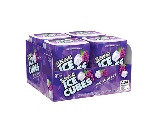 Ice Breakers Sugar Free Ice Cubes Gum Arctic Grape 40 ct (4-pk