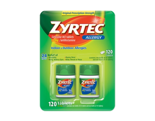 Zyrtec 10mg Allergy Relief Tablets Variety Pack 120 ct