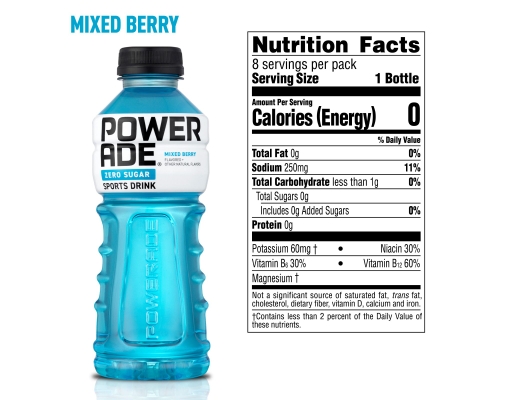 Powerade Zero Sugar Sports Drink Variety Pack 20 fl oz (24-pk)