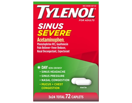 Tylenol Sinus Severe Daytime Pain Reliever Caplets 24 ct (3-pk)