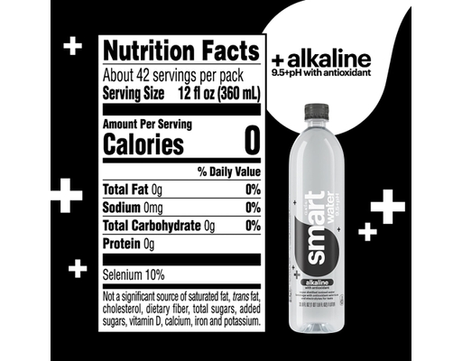 Glaceau Smartwater Alkaline with Antioxidant 33.8 oz 15pk