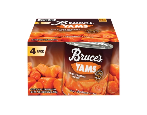 Bruce's Cut Yams Sweet Potatoes In Syrup, 29 oz, 4 pk