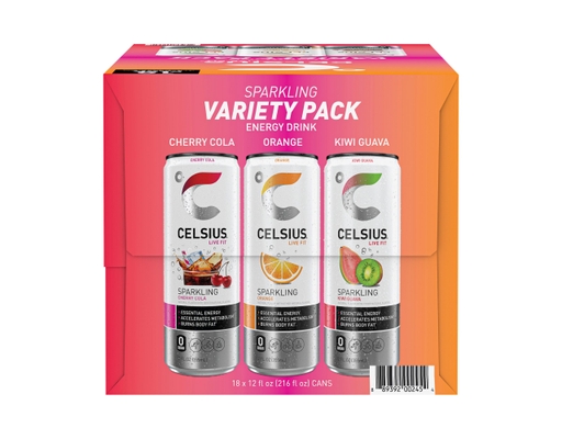Celsius Sparkling New Core Variety Pack, Functional Energy Drink, 18 pk ...
