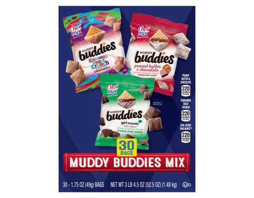 Chex Mix Muddy Buddies Variety Pack, Peanut Butter Chocolate, Cinnamon ...
