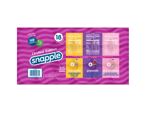Snapple Juice Drink Variety Pack, Bottles, 16 fl. oz., 18 pack