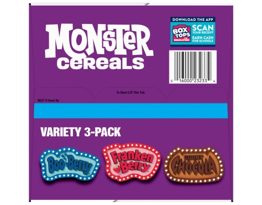Monsters Cereal, Count Chocula, Franken Berry and Boo Berry, 3 pack