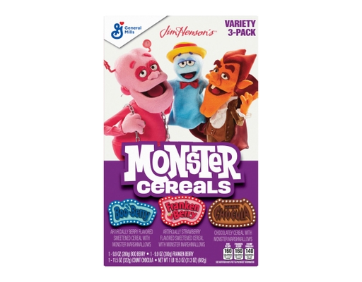 Monsters Cereal, Count Chocula, Franken Berry and Boo Berry, 3 pack