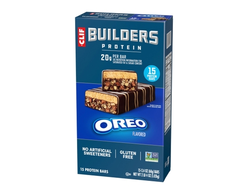 Clif Builders Bars, 20g Plant Based Protein, Oreo Flavored, 2.4 oz., 15 ...