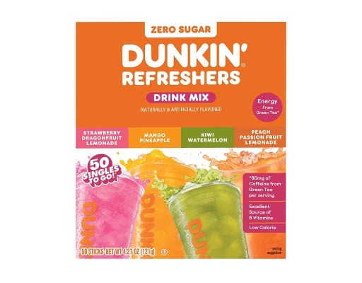 Dunkin' Refreshers Drink Mix Variety Pack, Singles To Go, 80mg Caffeine ...