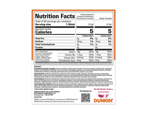 Dunkin' Refreshers Drink Mix Variety Pack, Singles To Go, 80mg Caffeine ...