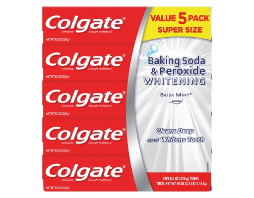 Colgate Baking Soda & Peroxide Whitening Toothpaste 8 oz (5-pk)