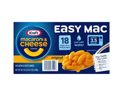 Kraft Easy Mac Macaroni & Cheese Pouches Original 2.15 oz (18-